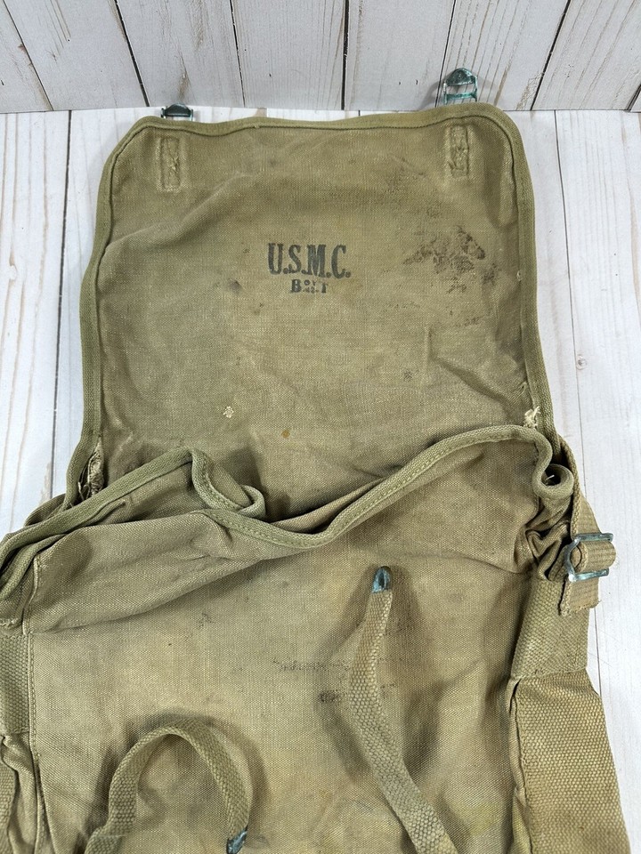 WWII USMC DQP M41 M1941 Field Pack WW2 Original Khaki Haversack ...