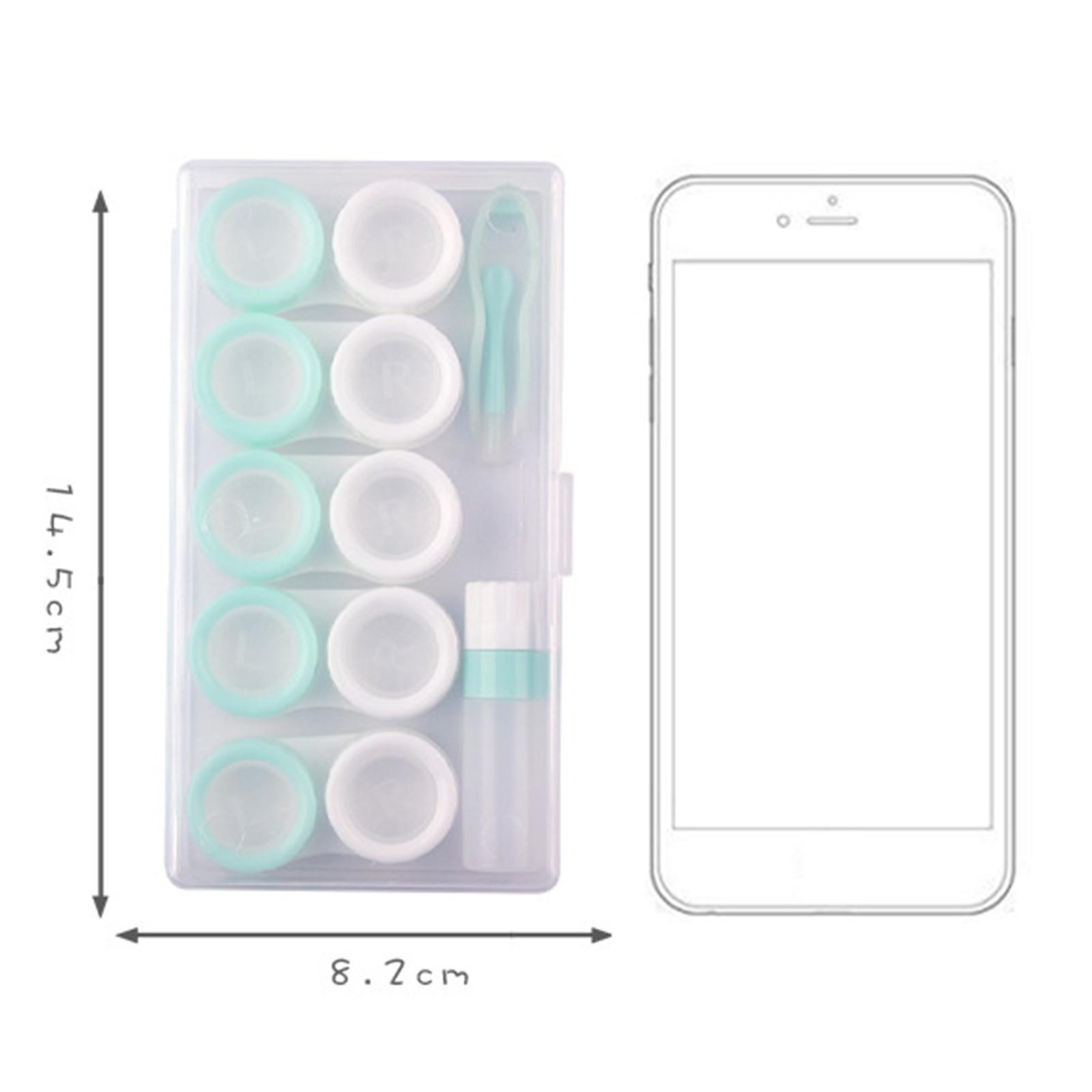 6X 5 Pairs Contact Lens Storage Case Organizer L R Caps for Girls Black ...