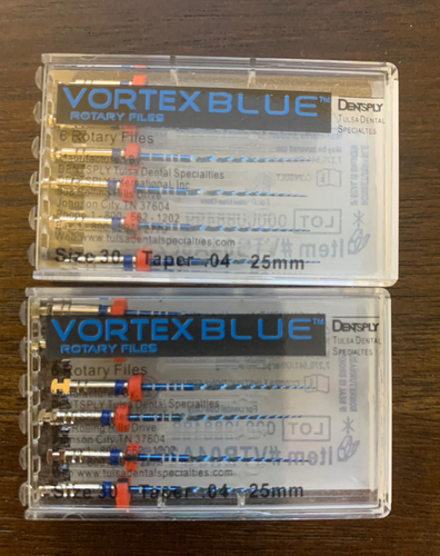 2 pk 25mm .04 Asst Vortex Blue Rotary Files Dentsply Tulsa Dental Root ...