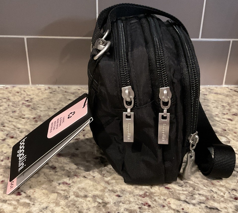 BAGGALLINI Women Triple Zip Bag w/ Front Wallet TZW729B0001 Black MSRP ...