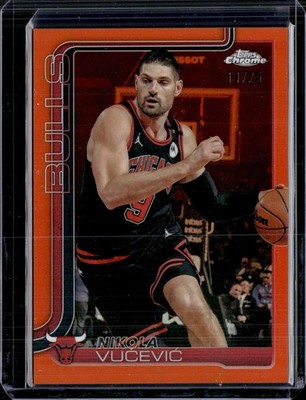 2025-26 Topps Chrome #24 Nikola Vucevic Orange Refractor 11/25 Bulls | eBay