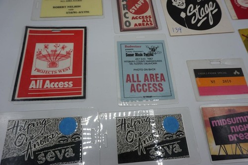 Lot of 17 Concert Backstage Pass 1970's 1980's 1990's Cloth & Laminate ...