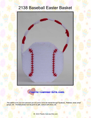Baseball Easter Basket-Plastic Canvas Pattern or Kit | eBay