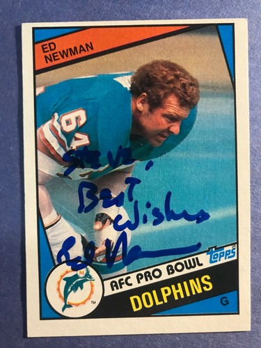 SIGNED ED NEWMAN 1984 TOPPS FOOTBALL CARD AUTOGRAPHED DOLPHINS #126 | eBay