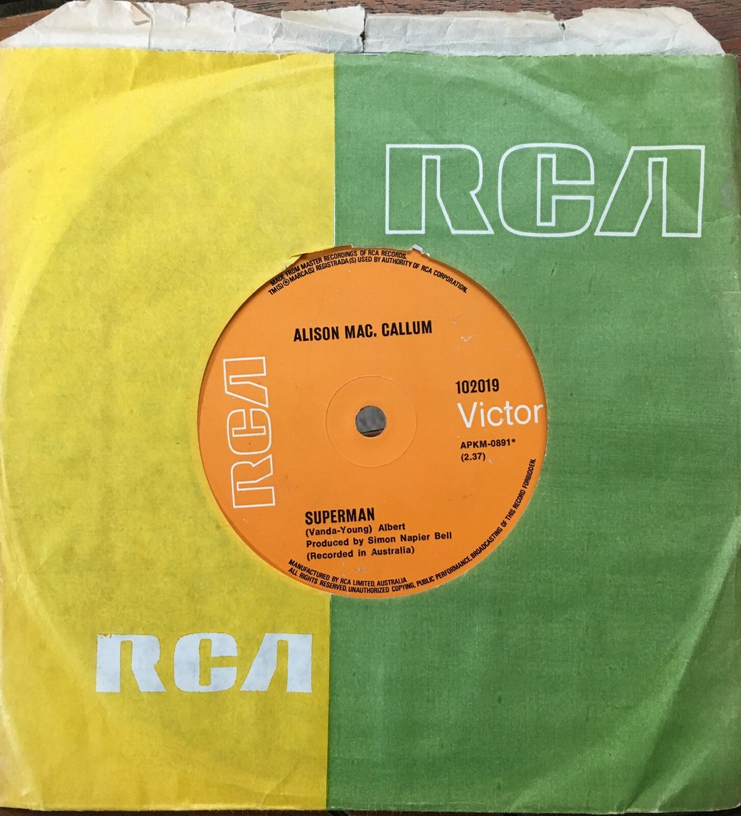 Alison McCallum - Superman (Rare -Mac. Callum on label) 7" single 1972 ...