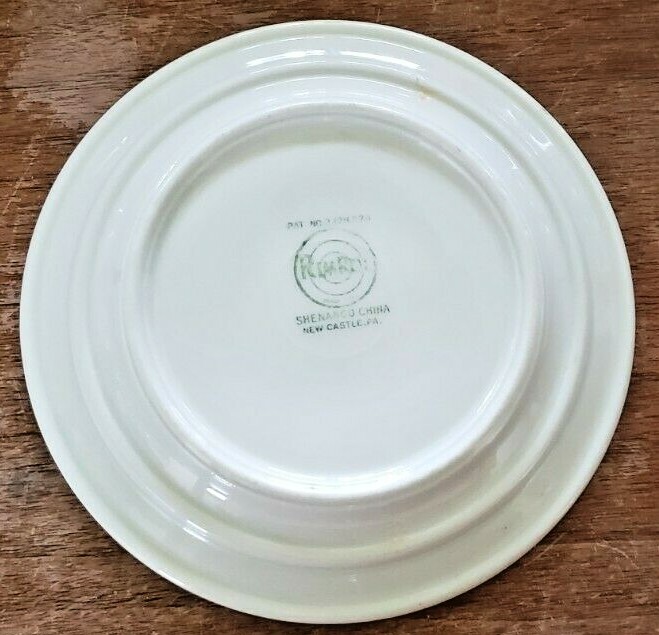 VTG SHENANGO CHINA RIMROL SHO25 MAROON FLORAL SALAD PLATE 7" RESTAURANT ...