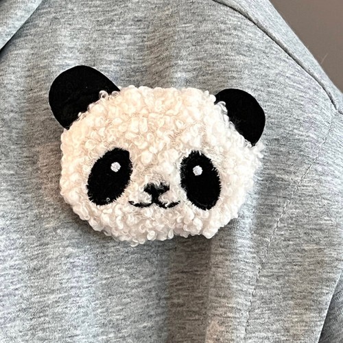 Kawaii Panda Hairpin Brooch Pendant Hair Loop Cartoon Plush Hair ...