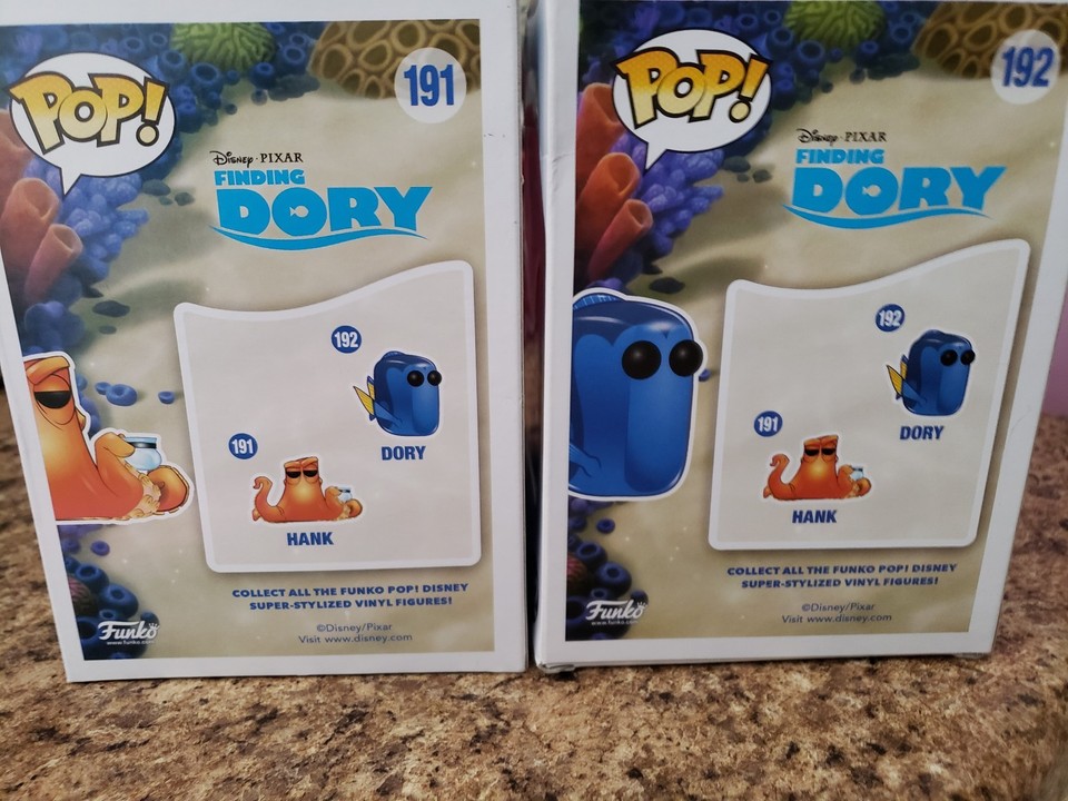 Funko Pop Disney Finding Dory, Dory and Hank POP Vinyl 192 Rare New HTF ...