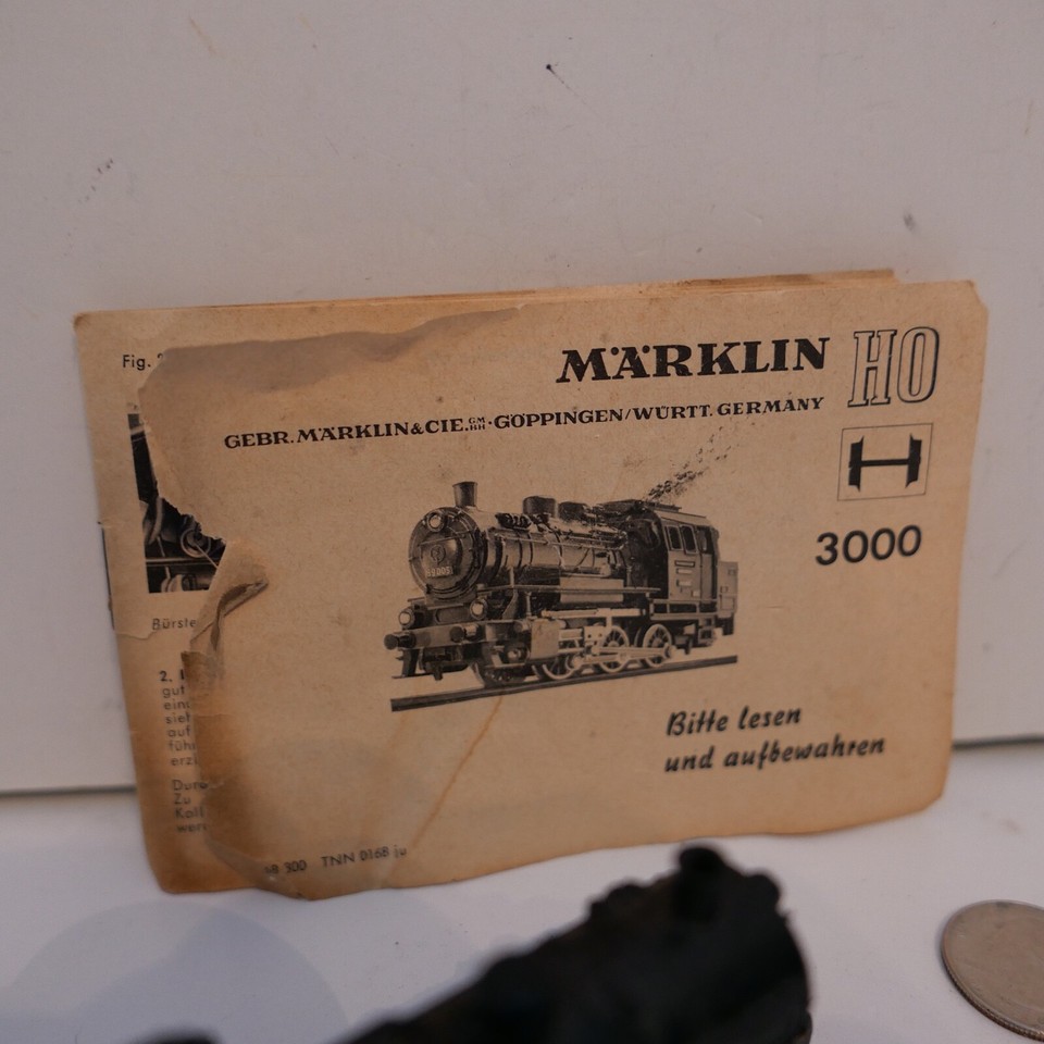 Vintage HO Scale MARKLIN 3000 89006 Train Steam Locomotive w/ Paper ...