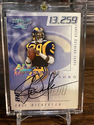 Eric Dickerson All Millennium Marks Autographed Football Card. 099/100 ...