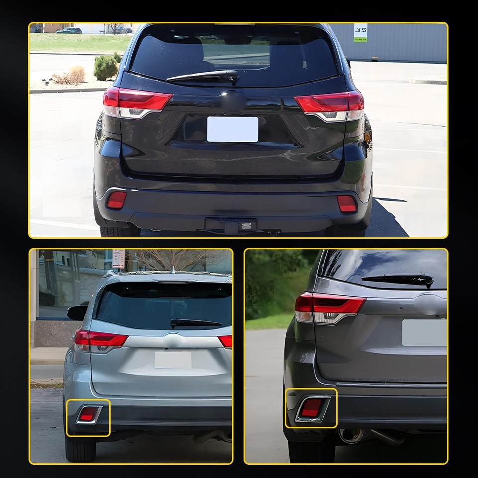 Rear Reflector Bumper Lamp Case For 2014-2019 Highlander Toyota Red ...