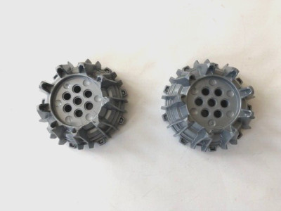 LEGO Parts: Wheel Hub with Small Cleats & Flanges, # 64712, Silver-Gray ...