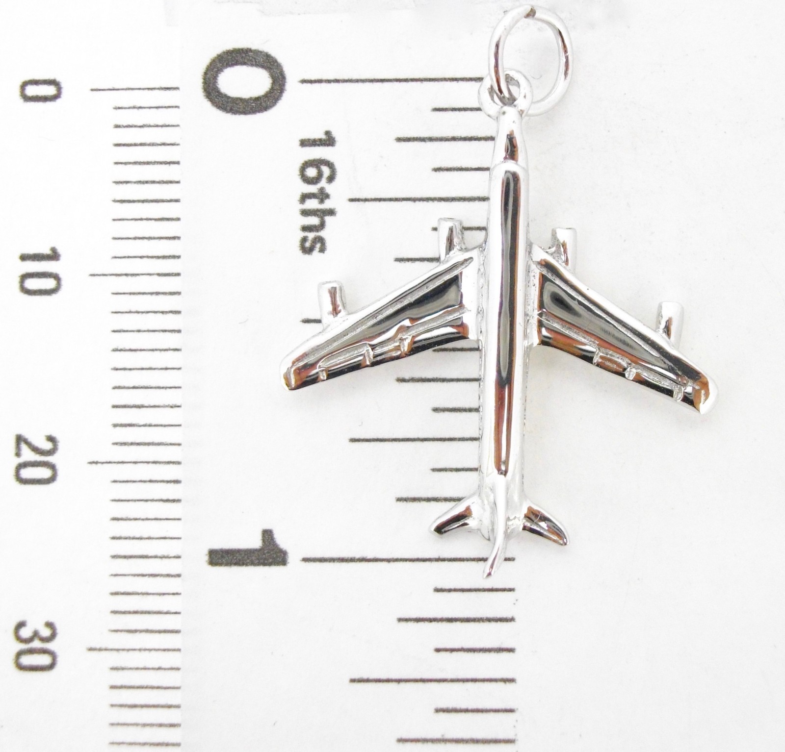 Charm M & M Sterling Silver passenger jet airplane DC 8 with 4 engines ...