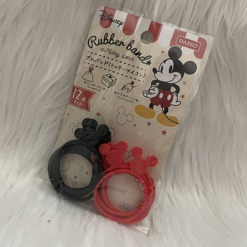 Daiso Disney Mickey Mouse Ears Red & Black Stretchy Rubber Bands - NEW ...