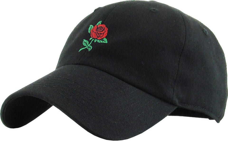 Rose Embroidery Dad Hat Baseball Cap Unconstructed Cotton | eBay
