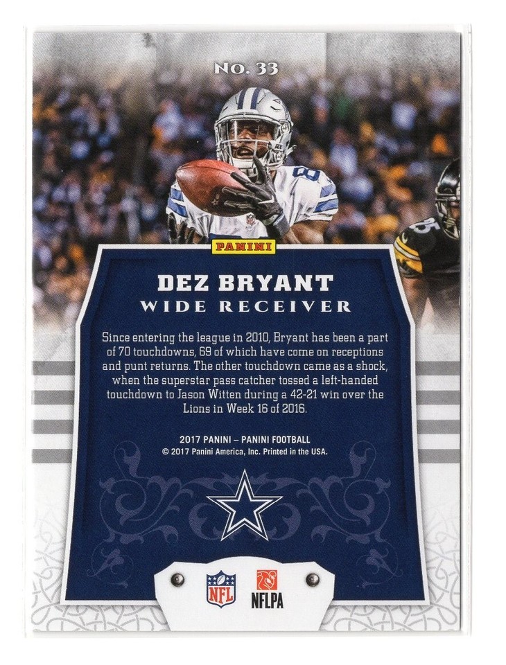 Football Card - 2017 Dez Bryant 33 Purple Sacrifice - Dallas Cowboys ...