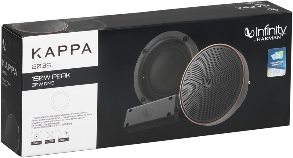 Infinity KAPPA 203S 2" Silk Dome Midrange with Bandpass Crossover Car ...