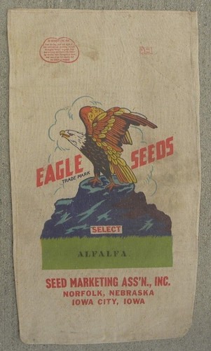Vintage Eagle Seeds, Norfolk, Nebraska NE & Iowa City, Iowa IA, Cloth ...