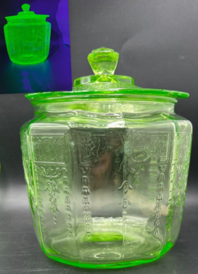 Green Depression Glass Princess Pattern
