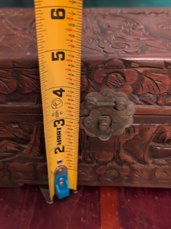 Vintage Hand Carved Chinese Camphor Wooden Table Tea Chest Art ...