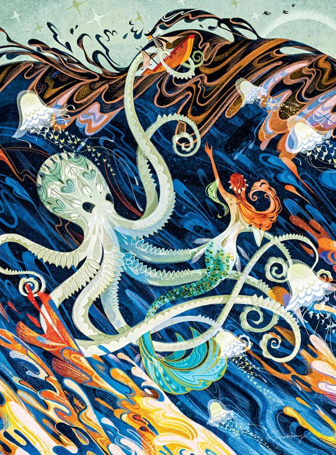 Little Mermaid & Octopus 1000 Piece Jigsaw Puzzle Insights New | eBay