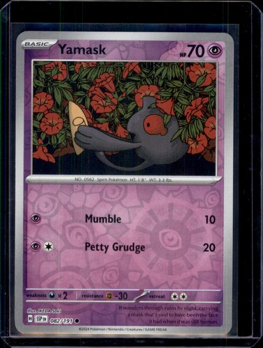 Yamask SV08: Surging Sparks Pokémon 082/191 Reverse Holo NM+ | eBay
