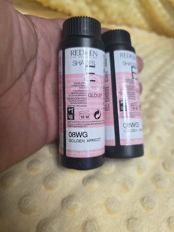 REDKEN Shades EQ 08WG Color Gloss Golden Apricot, 2 oz. LOT OF 2 ...