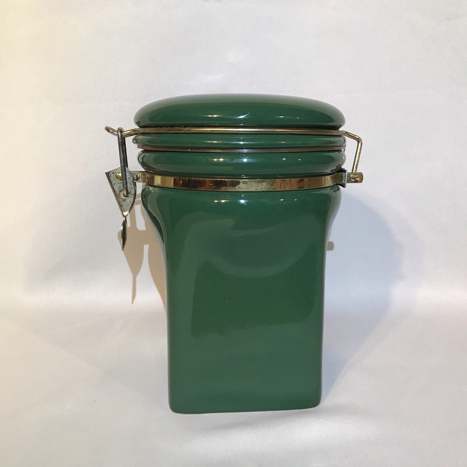 Gevalia Kaffe Royal Warrant Dark Green and Gold Ceramic 1 lb Coffee Jar ...