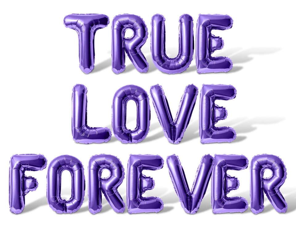TRUE LOVE FOREVER Letter Balloon Banner - Engagement Party or Wedding ...