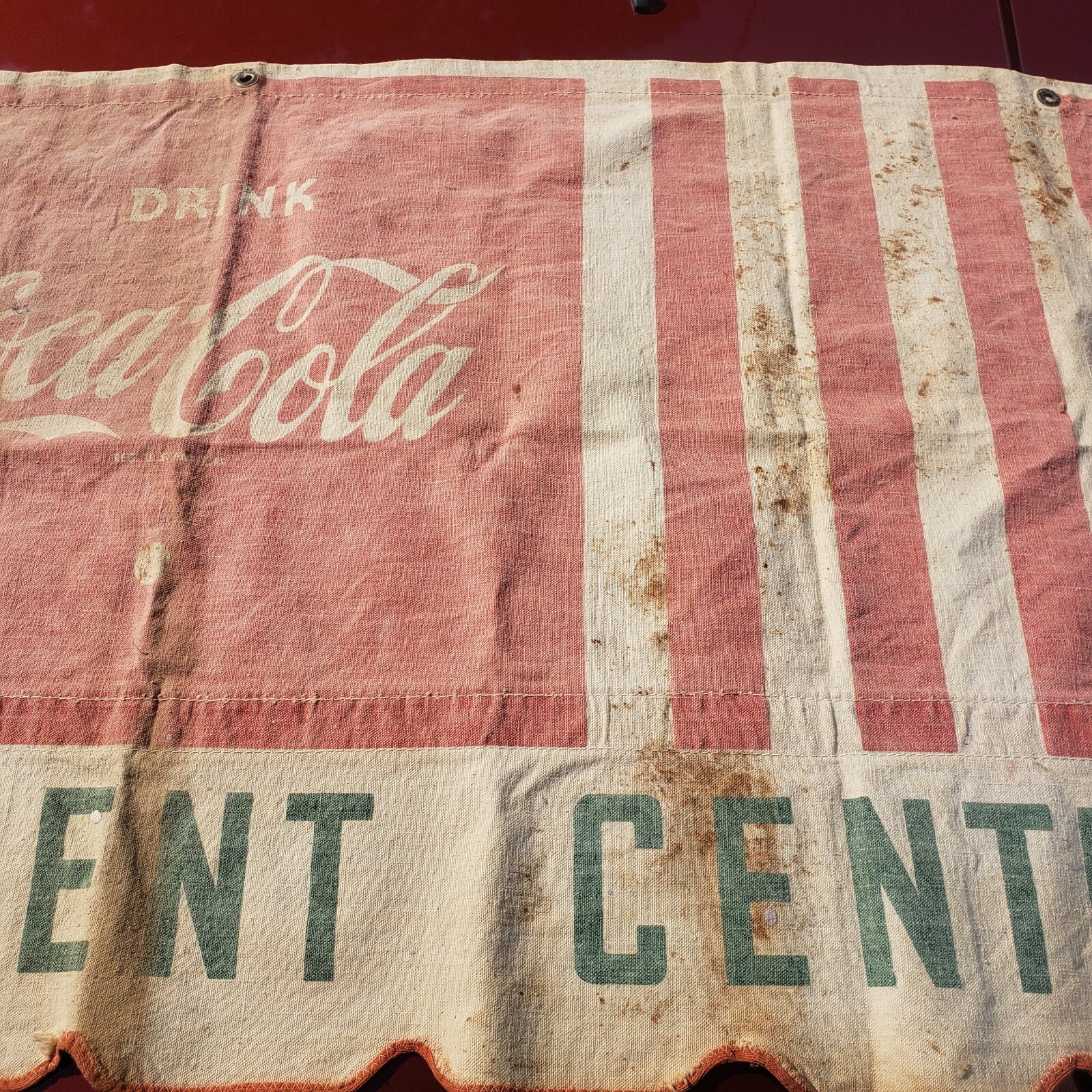 Rare 1940s Coca Cola Refreshment Center Canvas Awning | eBay
