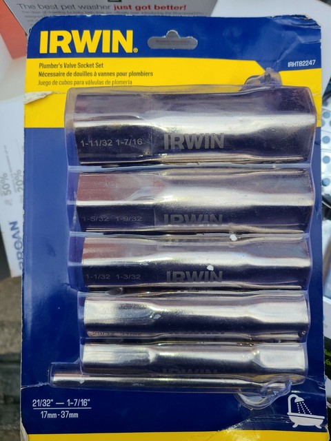 IRWIN Plumbers Valve Socket Wrench Set Irht82247 10 Sizes for sale ...