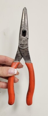 Snap-On Tools USA NEW STYLE 8" RED Talon Grip Long Nose Pliers w ...