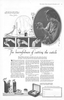 1918 Cutex Nail Care Antique Print Ad WW1 Silent Film Actress Clara ...