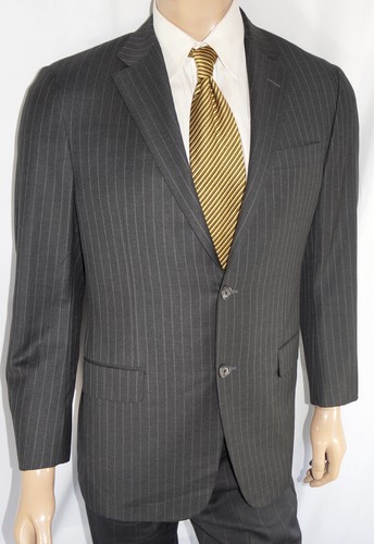 40R Hickey Freeman $895 Suit Jacket Men 40 Charcoal NFL Sunday Blazer ...
