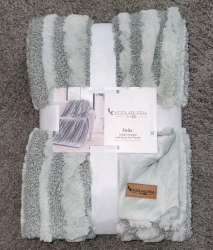Koolaburra by UGG Felix Teddy Sherpa with Faux Fur Mercury Throw 50" x ...