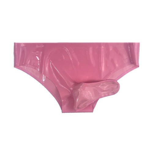 Sexy Man Pink Sissy Gay Rubber Latex Shorts Briefs With Penile Sheath ...