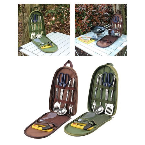 7Pcs Camping Cooking Utensil Set Cookware Kitchen Tool with Storage Bag ...