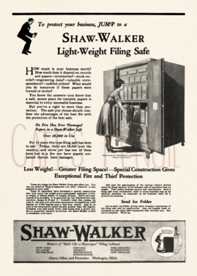 Shaw Walker (1922) Filing Safe * Wall Art Print * Cabinet Co Vintage ...