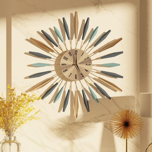 YISITEONE Large Wall Clock Metal Decorative, Mid Century Medium, 1 ...