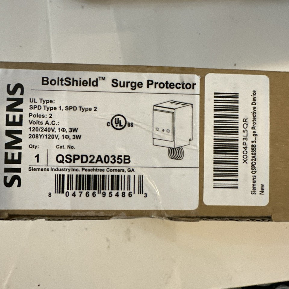 Siemens Boltshield 2-Pole Surge Protector (QSPD2A035B) | eBay