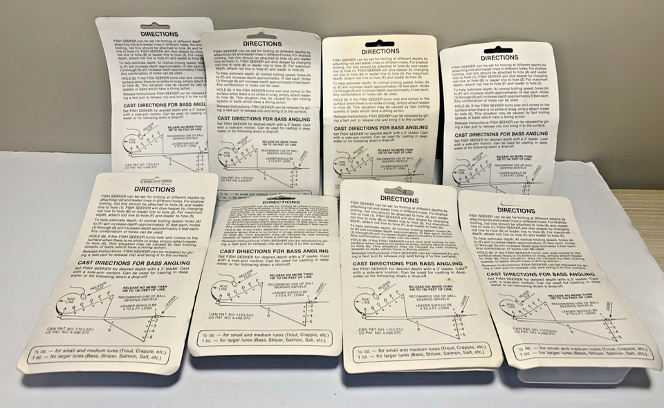 Doel Fin Fish Seeker Depth Controller Lot of 8 | eBay