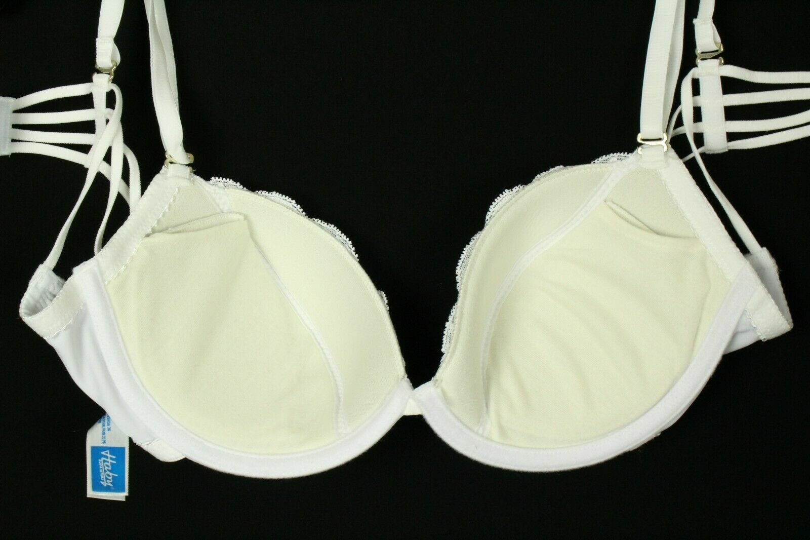 Ropa Intima Haby Copa Women's Bra White Lace Strappy Removable Pads | eBay