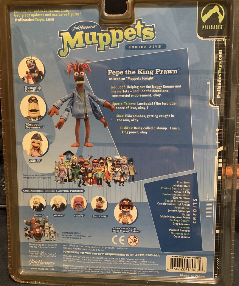 Muppet Show Pepe the King Prawn Series 5 Action Figure Palisades Toys ...