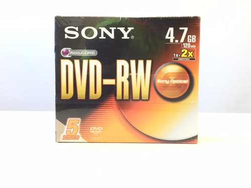 SONY DVD-RW | 5 Disc Pack | 4.7GB (120 Minutes) Per Disc | Brand New ...