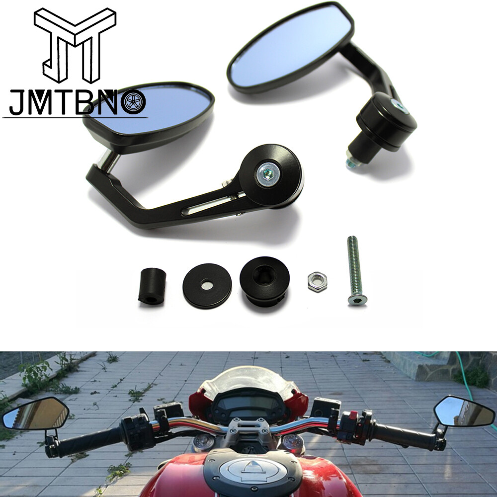 Black Motorcycle Handle Bar End Side Mirrors For Kawasaki Z1000 Z900 ...