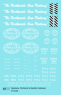 K4 O Scale Decals Spokane Portland and Seattle Caboose White | eBay