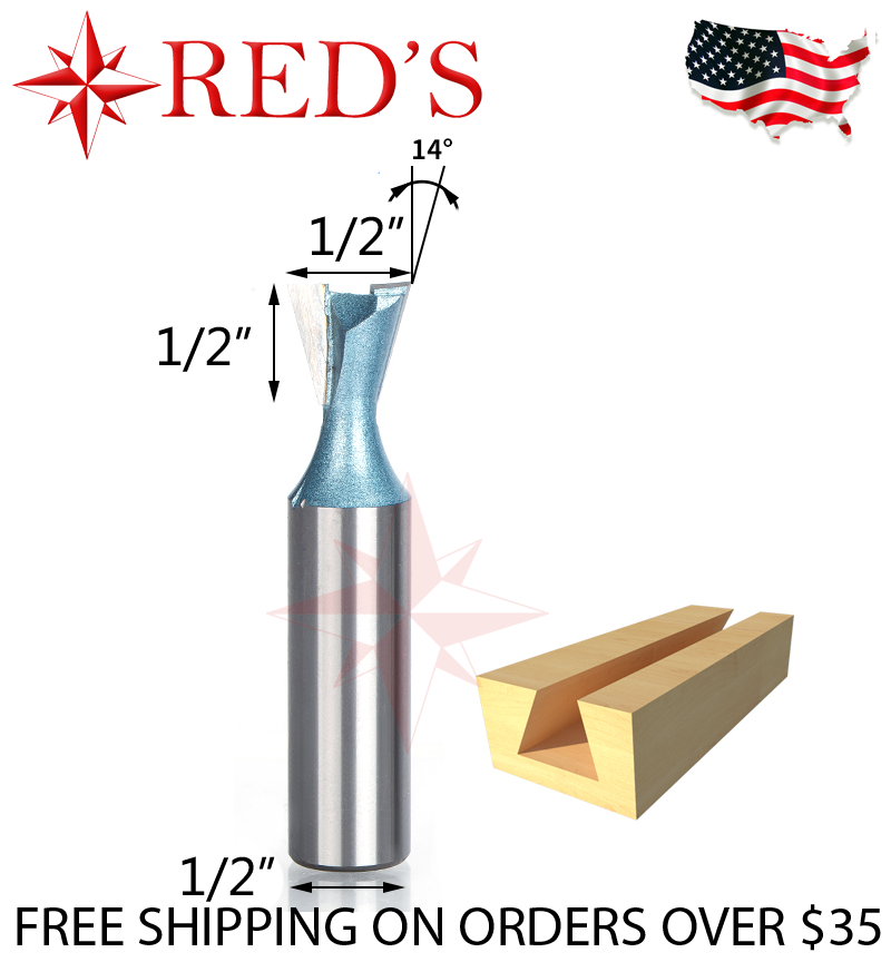 Tideway Carbide IND LC03030808 1/2" x 14° dovetail 1/2" shank router ...