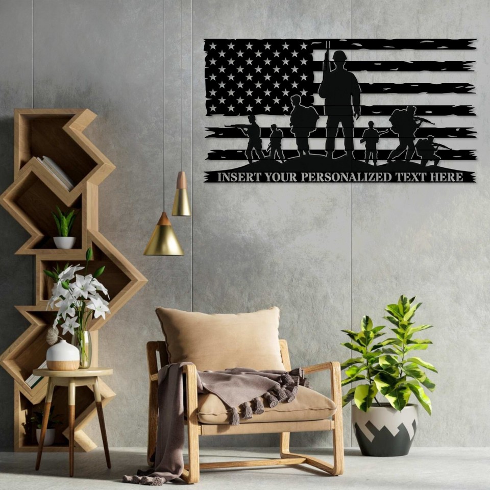 Personalized US Military Metal sign Gift, Veteran Wall Decor, Custom ...