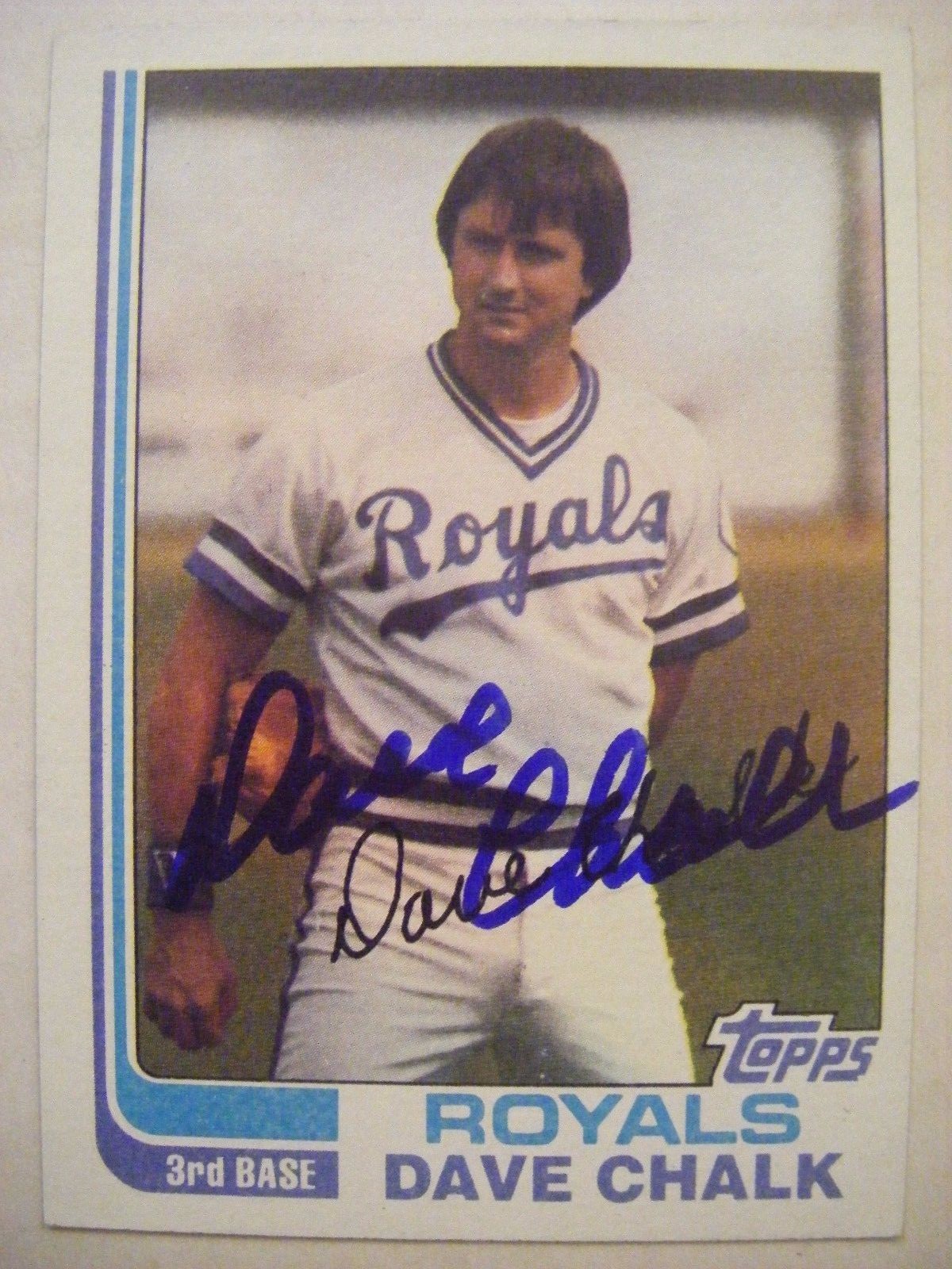DAVE CHALK signed ROYALS 1982 Topps baseball card AUTO TEXAS LONGHORN ...