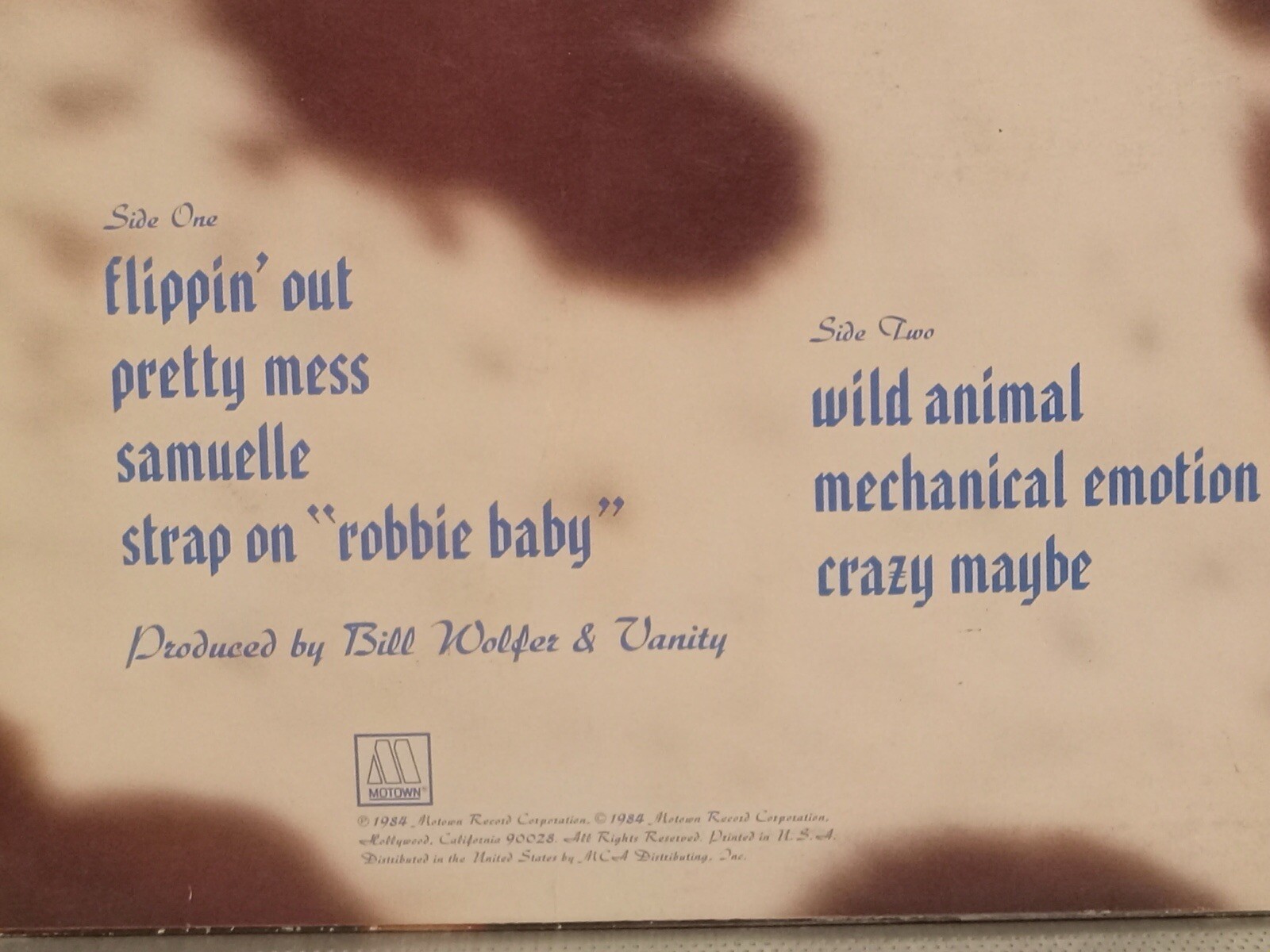 LP 33 1/3 Vanity/Wild Animal 1984 Motown Vinyl Near MINT c pics | eBay